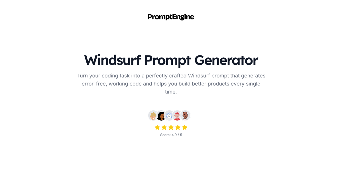 Free Windsurf Prompt Generator - No Sign-Up